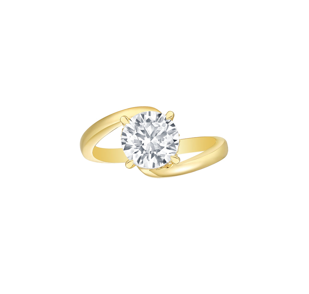 Lab Grown Diamond 2.11ct Fancy shape Solitaire Swirl Ring–Smiling Rocks
