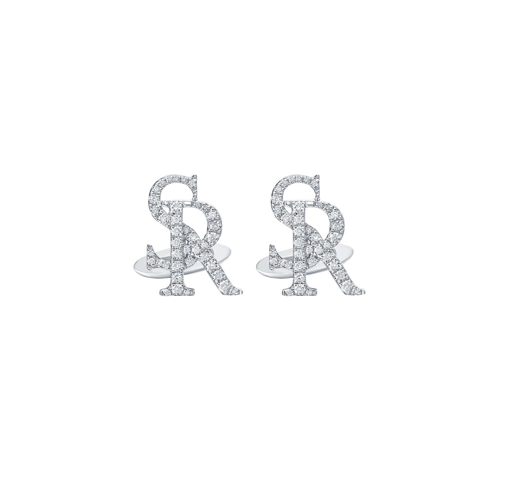 Lab Grown 0.77ct Diamond SR Initials Cufflinks–Smiling Rocks