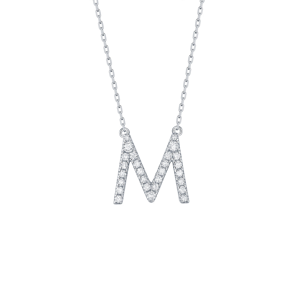 Personalized Initial Necklace in Lab Grown Diamonds–Smiling Rocks