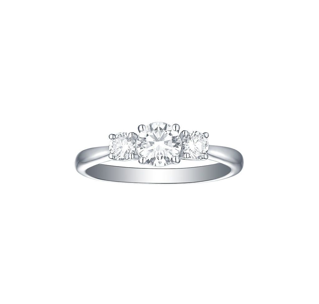 Stunning and Evergreen Engagement 1ct Three Stone Ring–Smiling Rocks