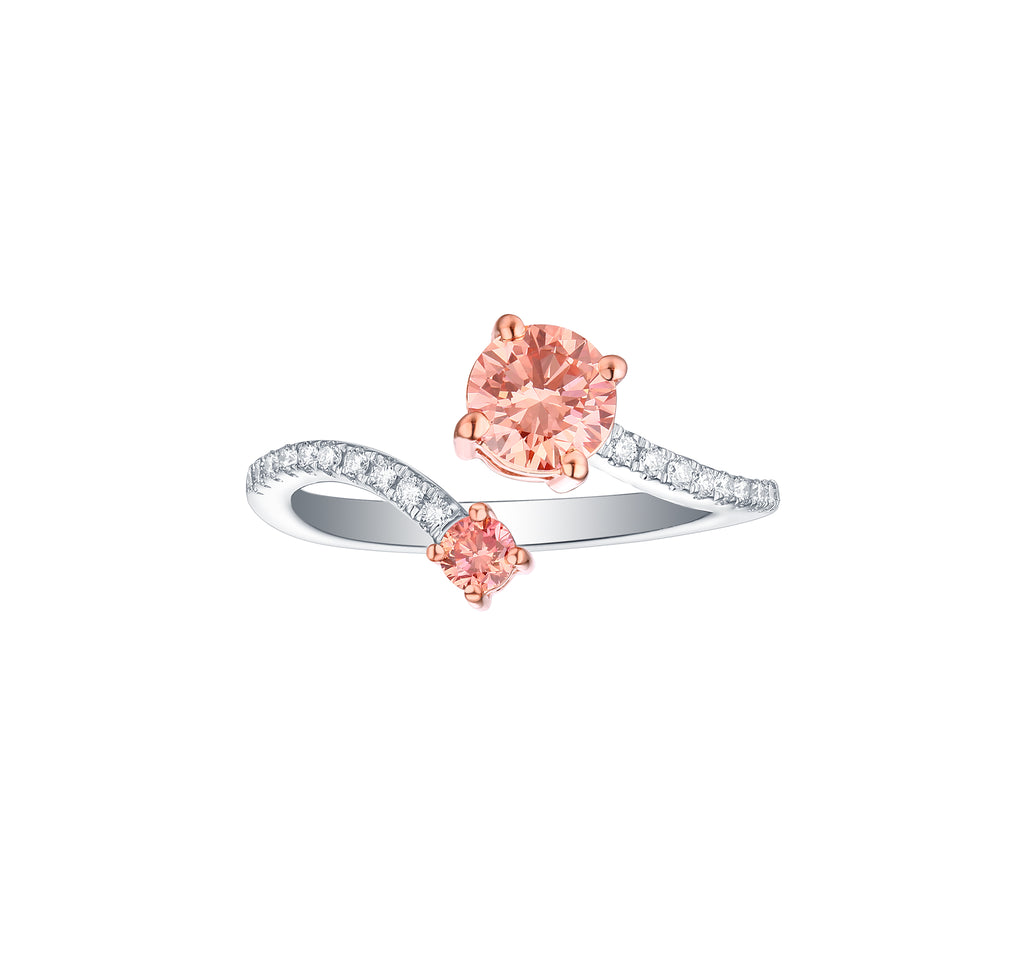 Souffle Pink 0.94ctw Lab Grown Diamond Ring R-00487PNK–Smiling Rocks