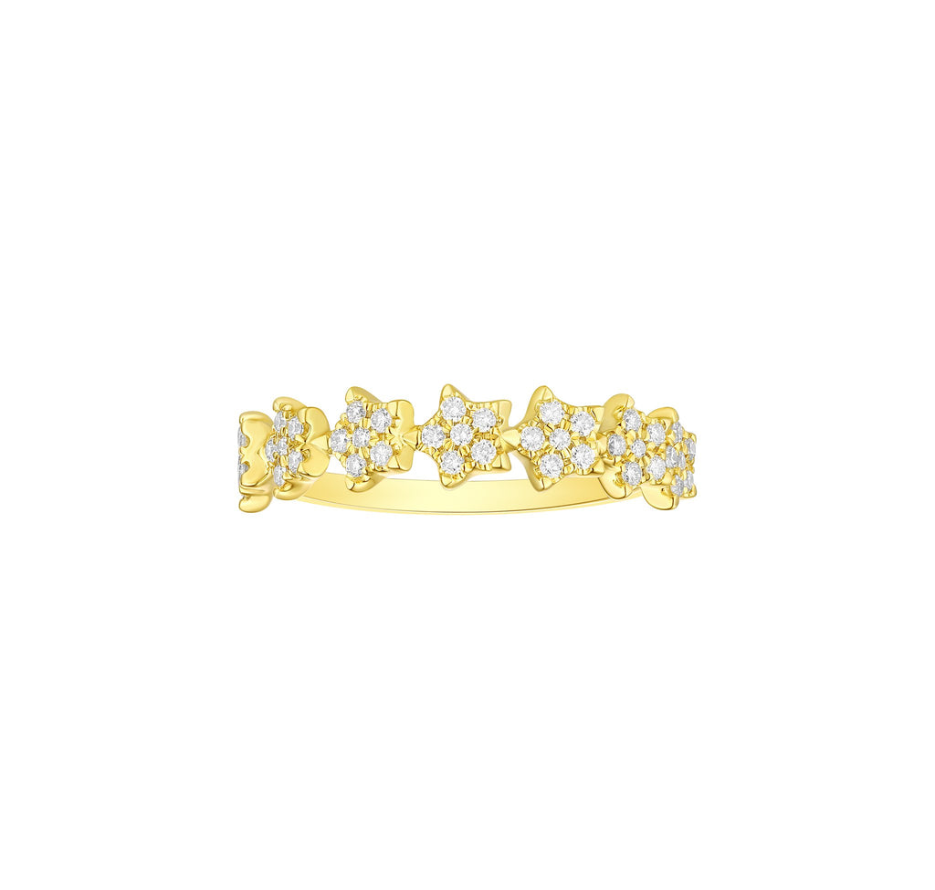 Flower 0.27ctw Lab Grown Diamond Band R-00697WHT–Smiling Rocks