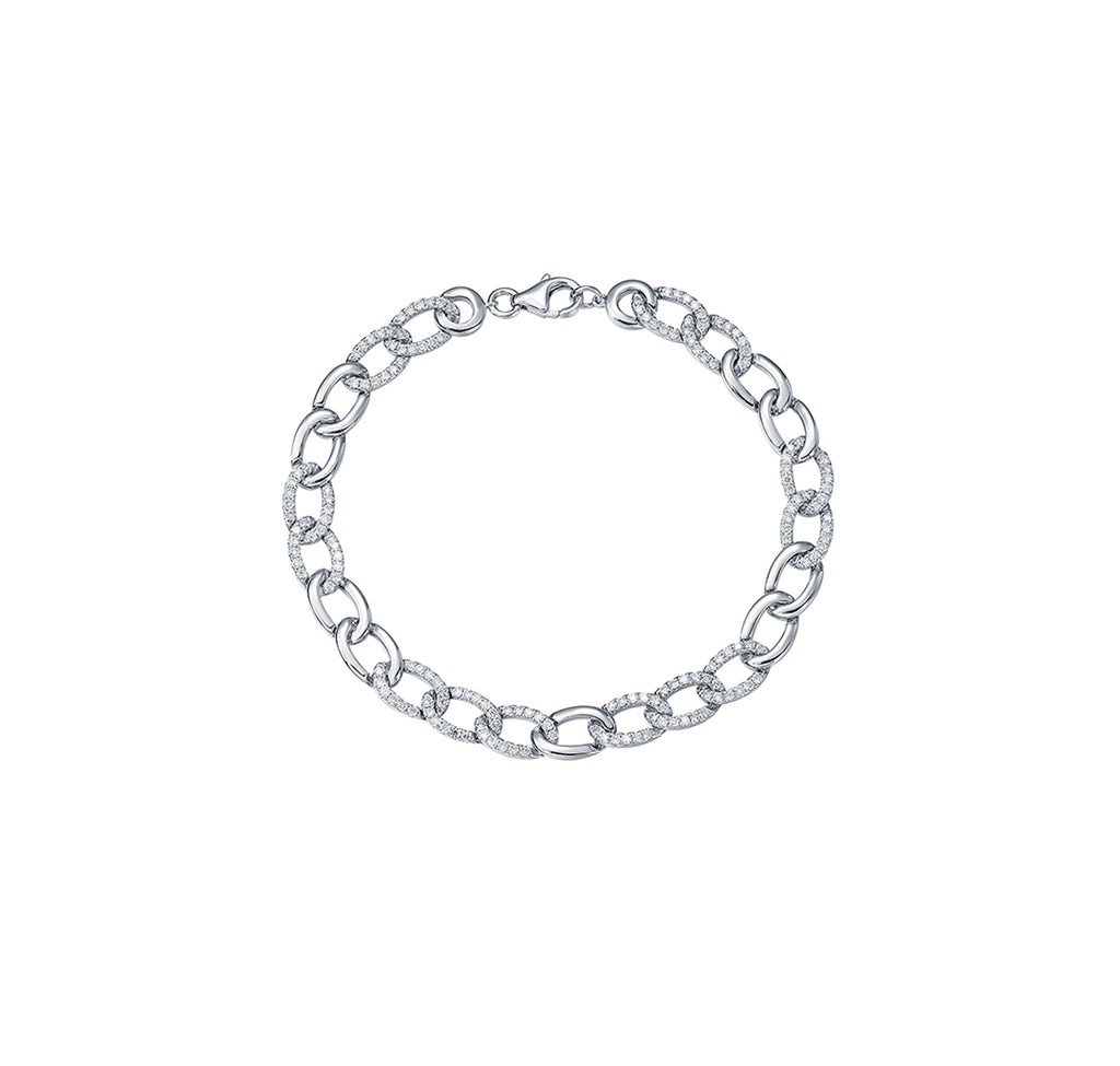 Lab Grown Diamond 1.30ctw Chain Linking Bracelet BL-01994WHT–Smiling Rocks