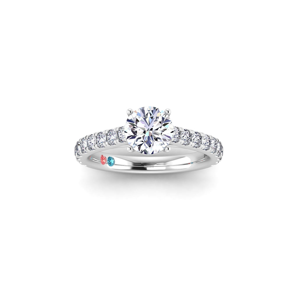 Lab Grown Diamond Pave Engagement Ring–Smiling Rocks