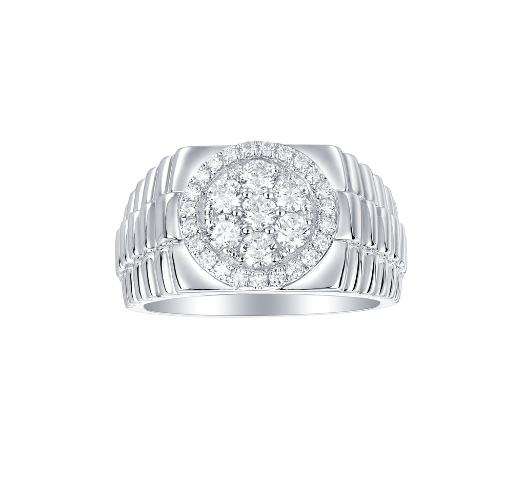 Lab Grown Diamond 1.06ct Men's Band R-02006WHT–Smiling Rocks